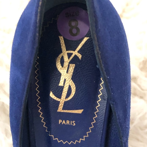 Yves Saint Laurent | Shoes | Ysl Cobalt Blue Suede Platform Pumps ...